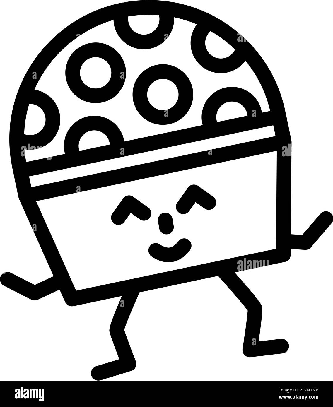 disco ball character retro music line icon vector. disco ball character ...
