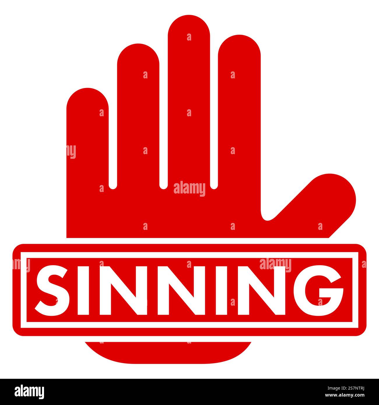 Stop sin, stopping hand. Flat vector illustration isolated on white ...