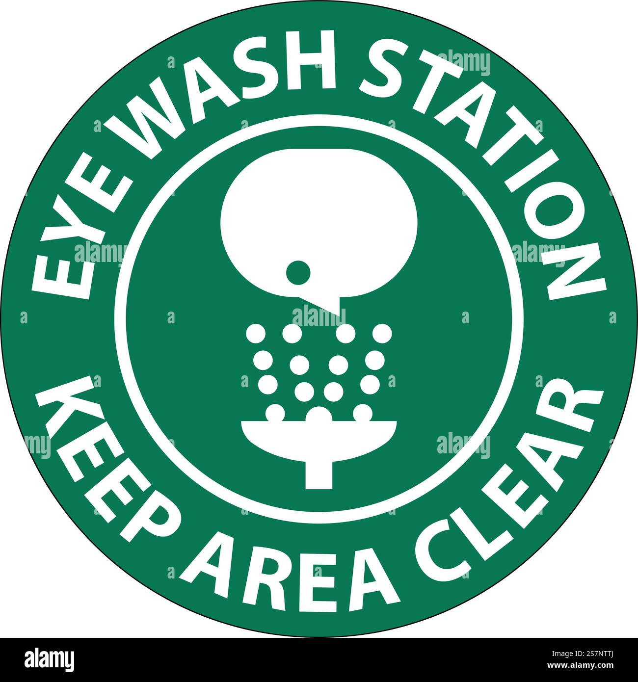 Floor Sign Eye Wash Station - Keep Area Clear Stock Vector Image & Art ...