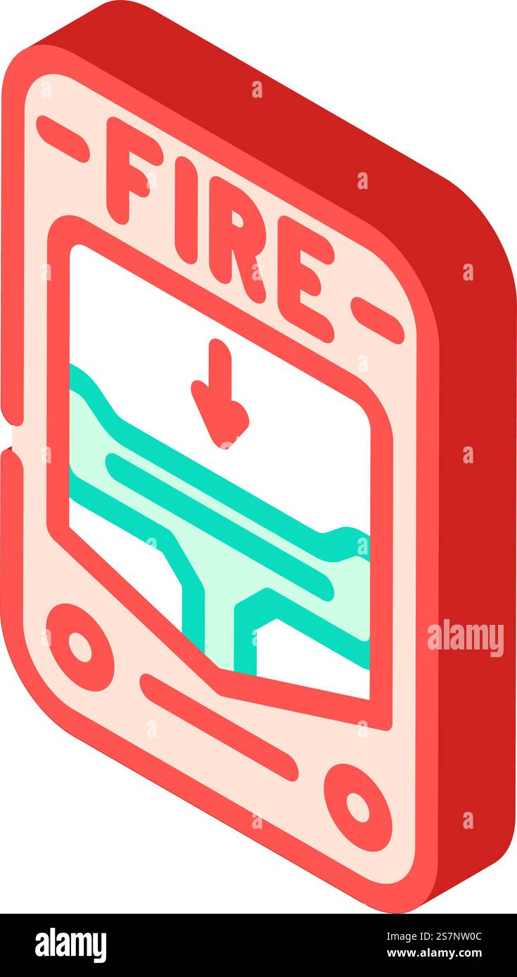 fire alarm alert isometric icon vector. fire alarm alert sign. isolated ...