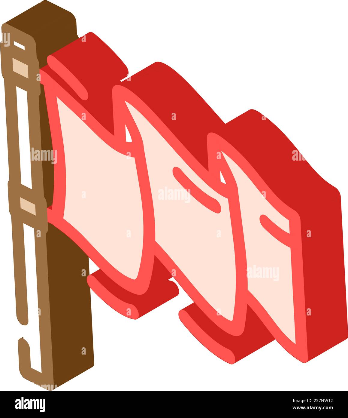 red flag alert isometric icon vector. red flag alert sign. isolated ...