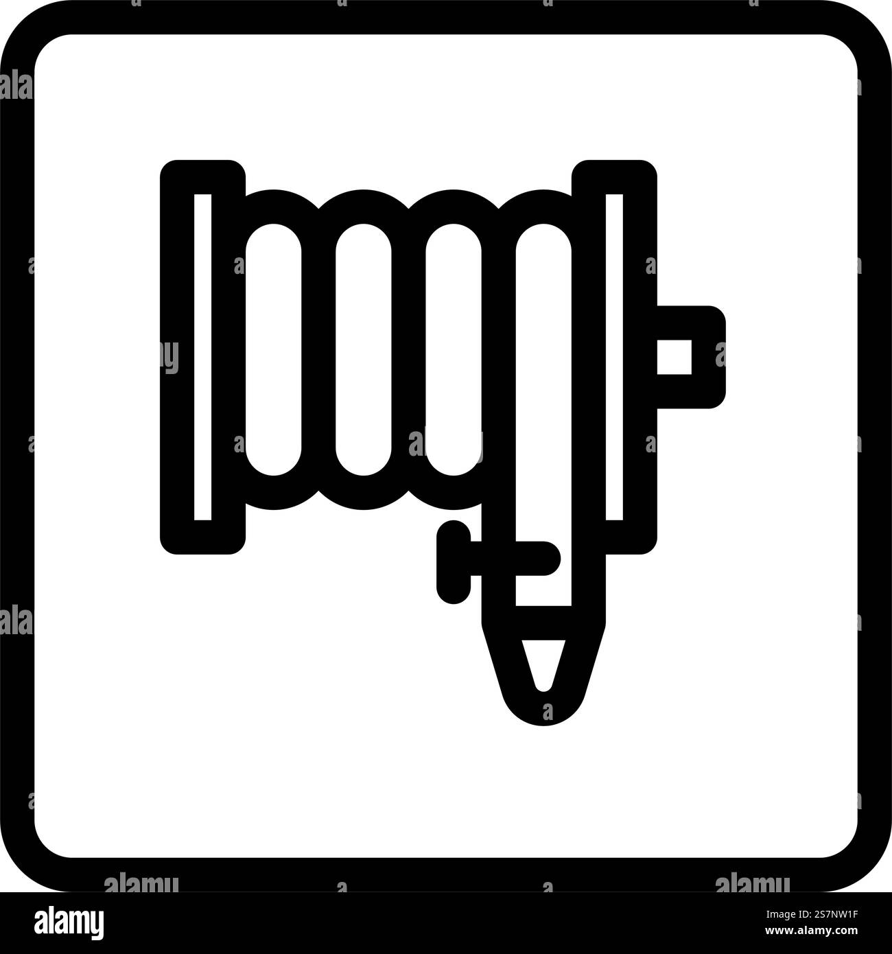 fire fighting hose standpipe outlet line icon vector. fire fighting ...