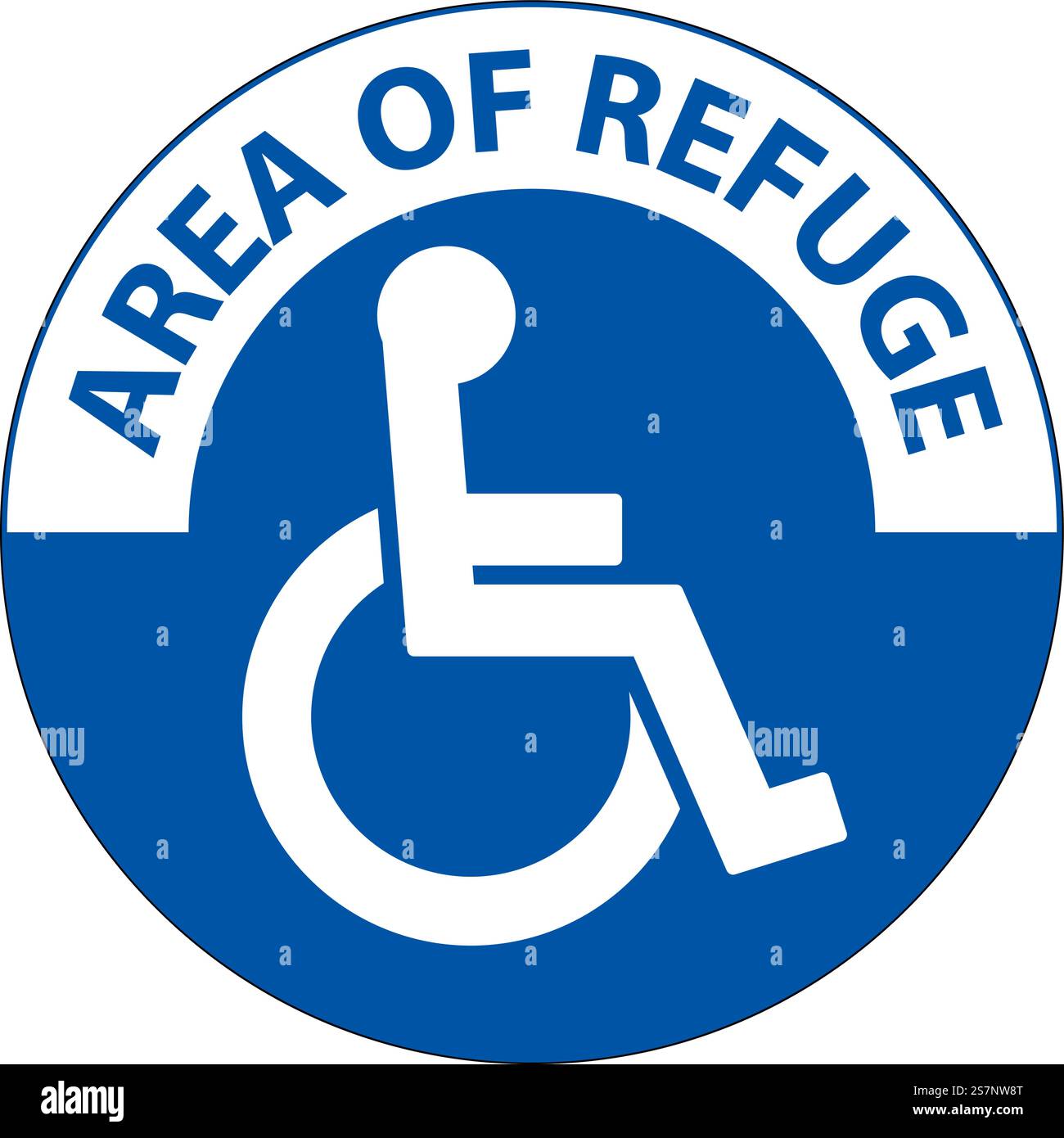 Floor Sign Area of Refuge, with Handicap Symbol Stock Vector Image ...