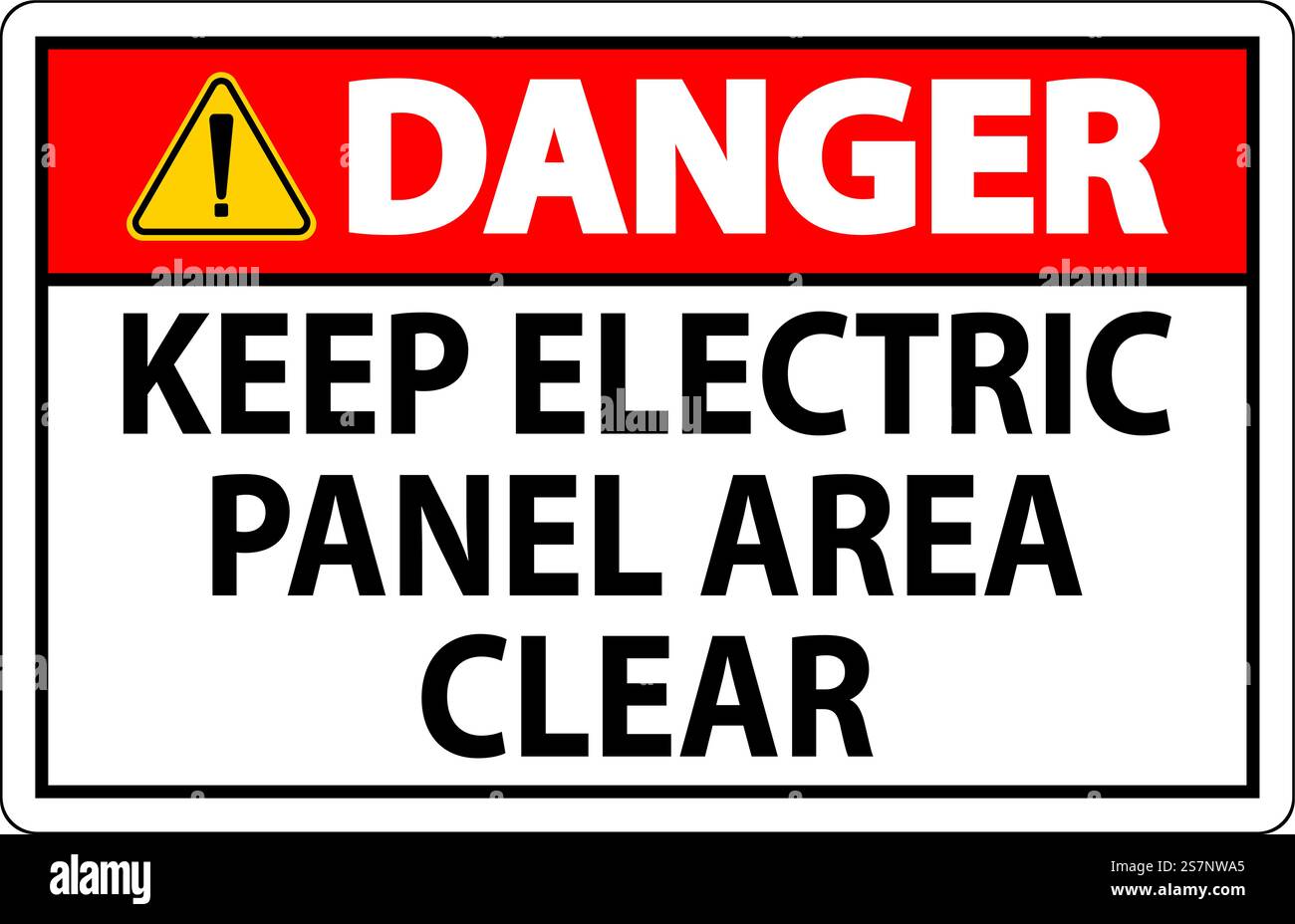 Danger Sign Keep Electric Panel Area Clear Stock Vector Image & Art - Alamy