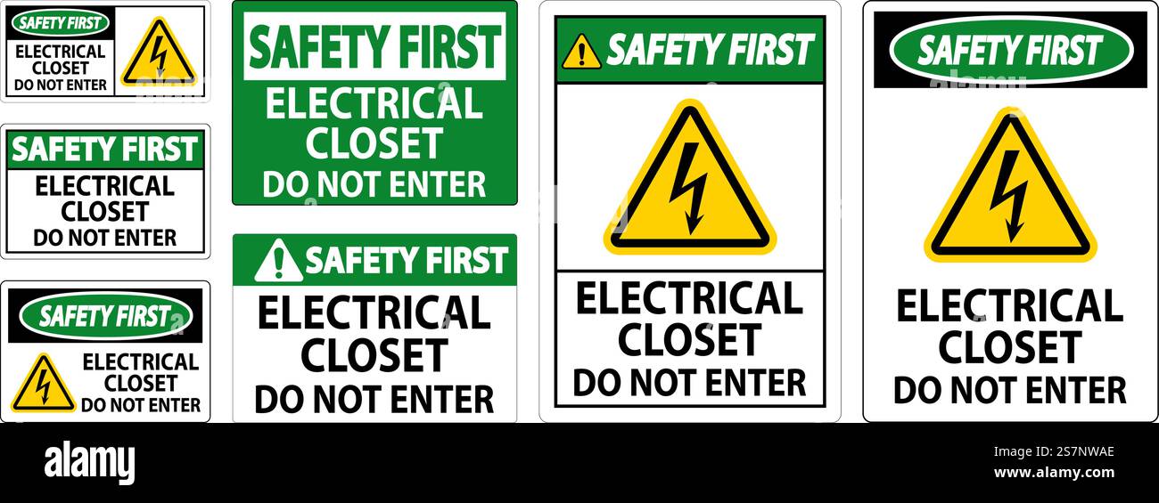 Safety Fiirst Sign Electrical Closet - Do Not Enter Stock Vector Image ...