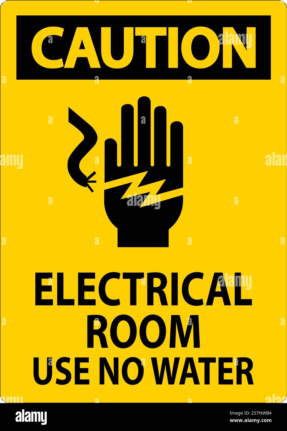 Restricted Area Sign Caution Electrical Room Use No Water Stock Vector ...