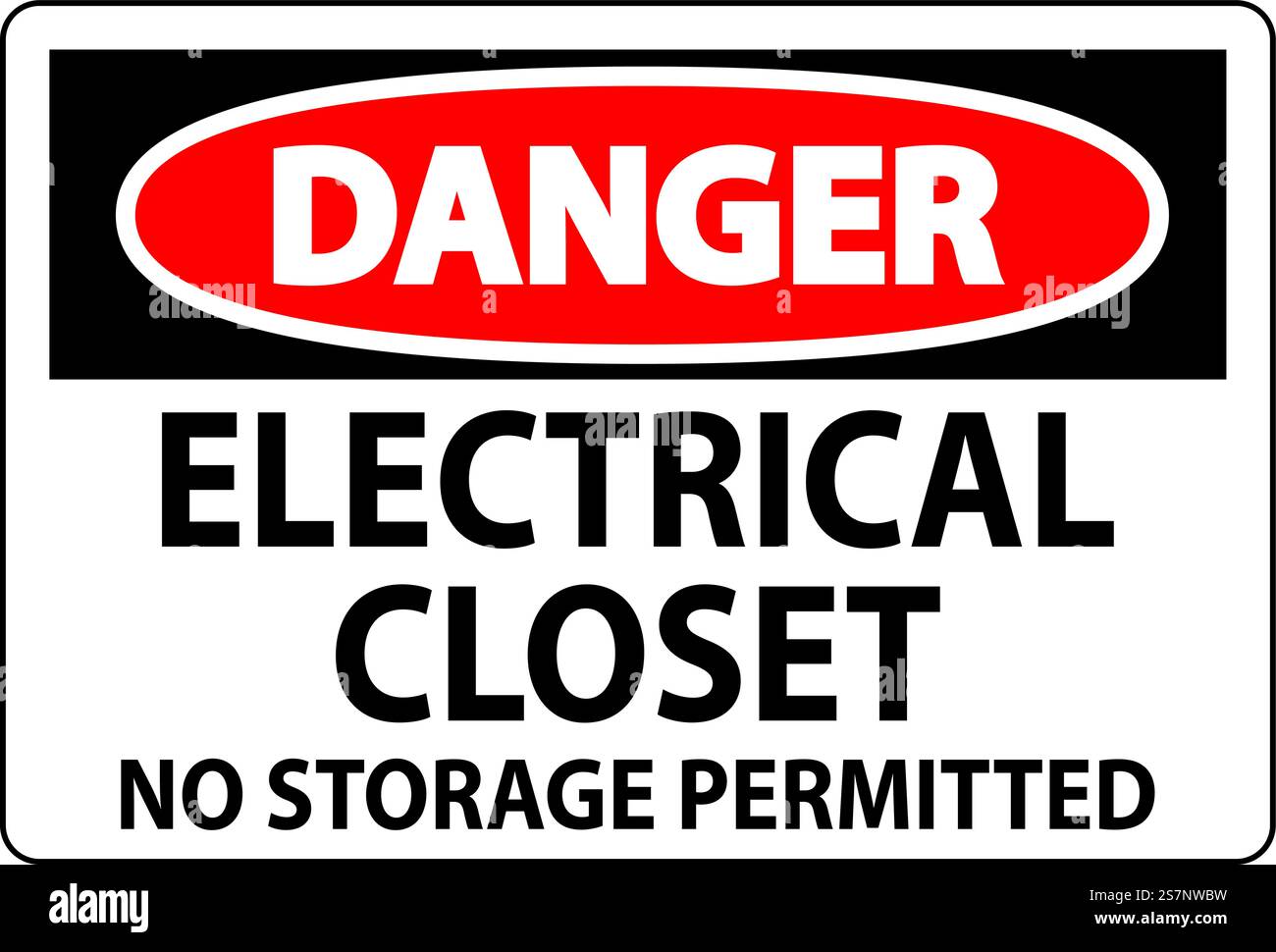 Danger Sign Electrical Closet - No Storage Permitted Stock Vector Image ...