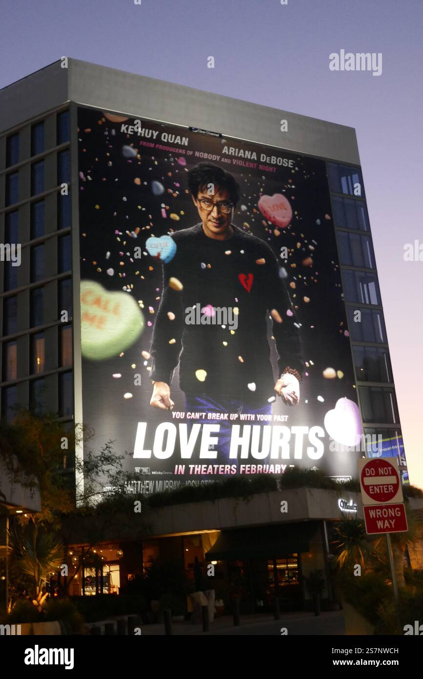 Los Angeles, California USA 18th January 2025 Love Hurts Billboard with Ke Huy Quan and Ariana ...