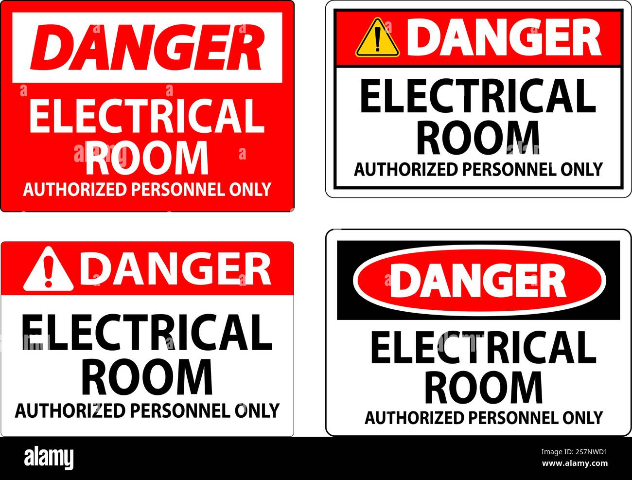 Danger Sign Electrical Room - Authorized Personnel Only Stock Vector ...