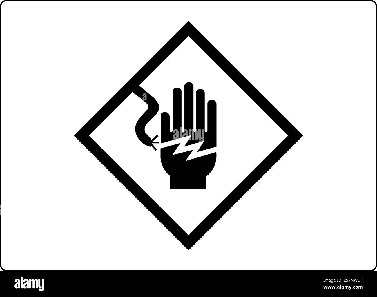 High Voltage Warning Sign Electrical Symbol Hand Shock Stock Vector ...