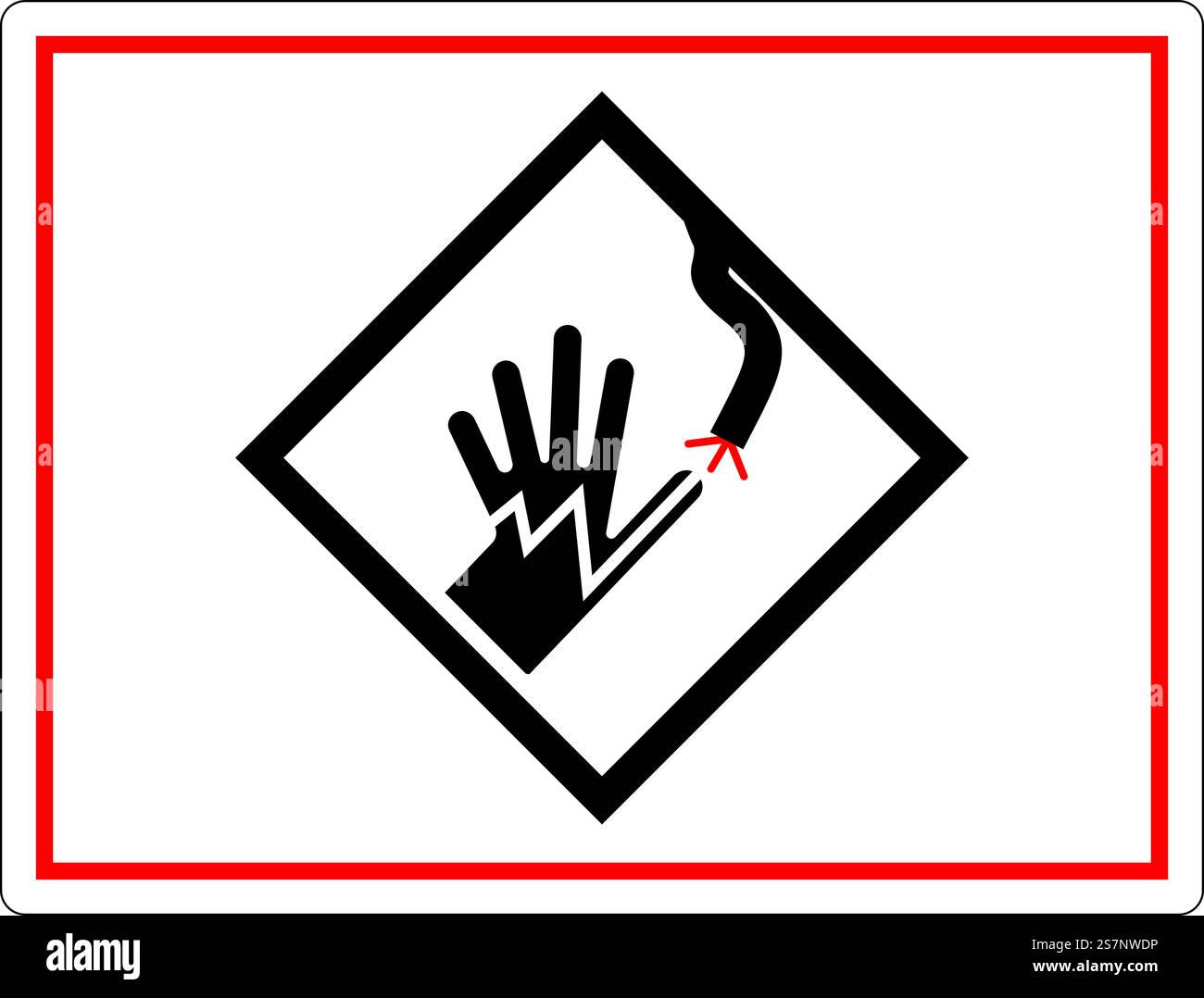 High Voltage Warning Sign Electrical Symbol Hand Shock Stock Vector ...