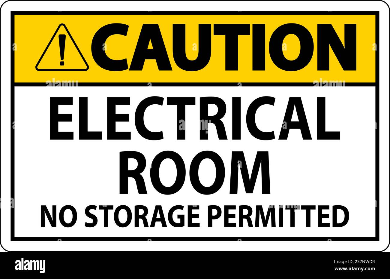 Caution Sign Electrical Room, No Storage Permitted Stock Vector Image ...