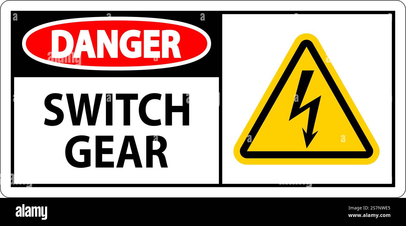 Danger Sign, Switch Gear Sign Stock Vector Image & Art - Alamy