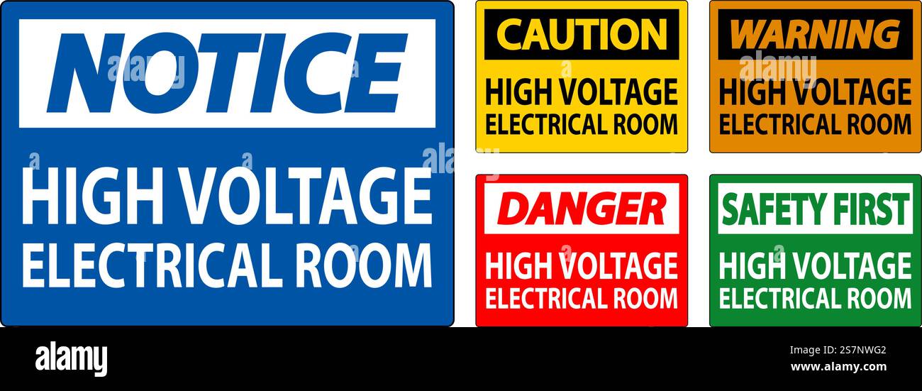 Danger Sign High Voltage - Electrical Room Stock Vector Image & Art - Alamy