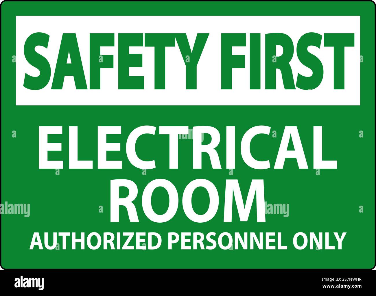 Safety First Sign Electrical Room - Authorized Personnel Only Stock ...