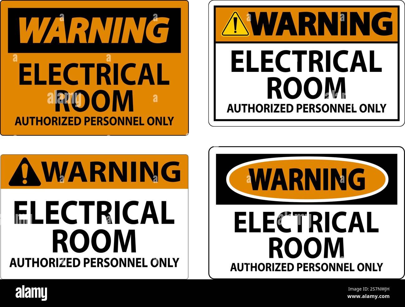 Warning Sign Electrical Room - Authorized Personnel Only Stock Vector ...