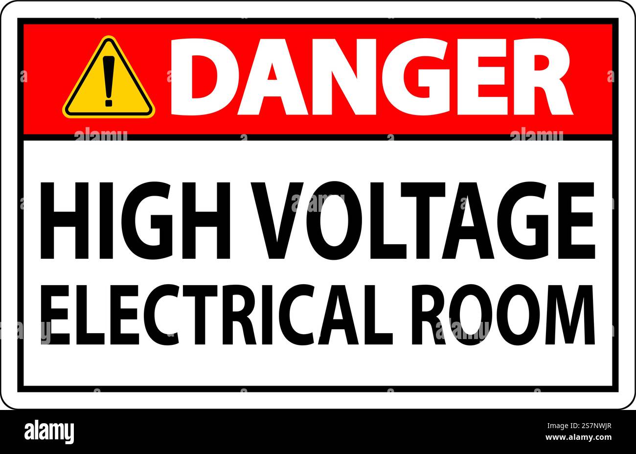 Danger Sign High Voltage - Electrical Room Stock Vector Image & Art - Alamy