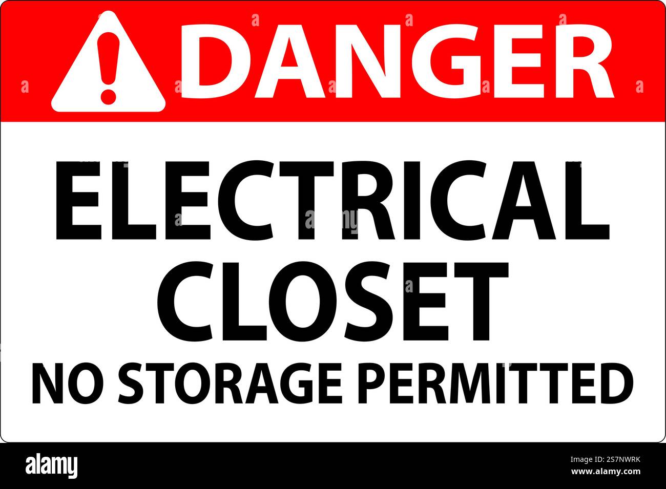 Danger Sign Electrical Closet - No Storage Permitted Stock Vector Image ...