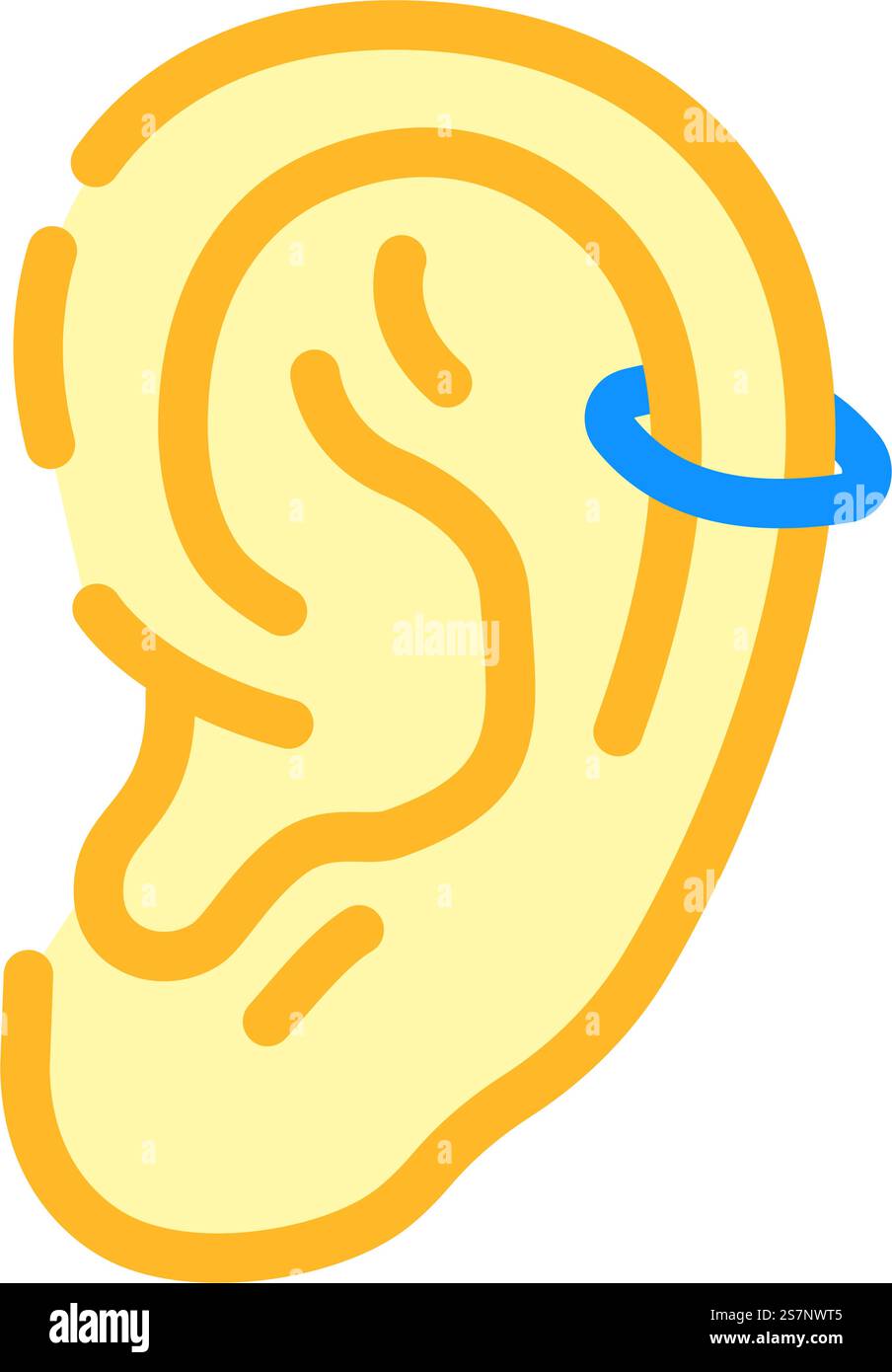 helix piercing earring color icon vector. helix piercing earring sign ...