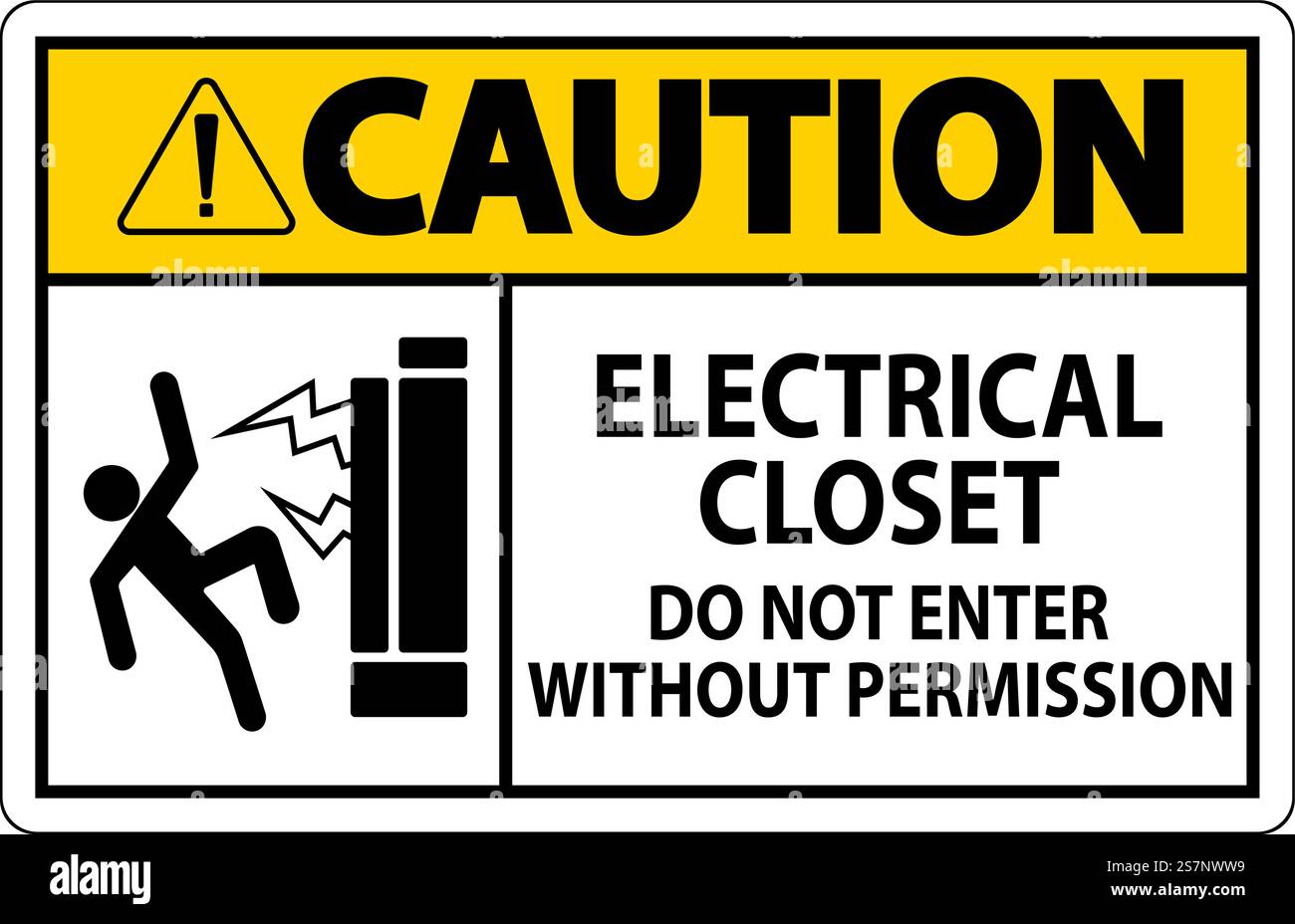 Caution Sign Electrical Closet - Do Not Enter Without Permission Stock ...