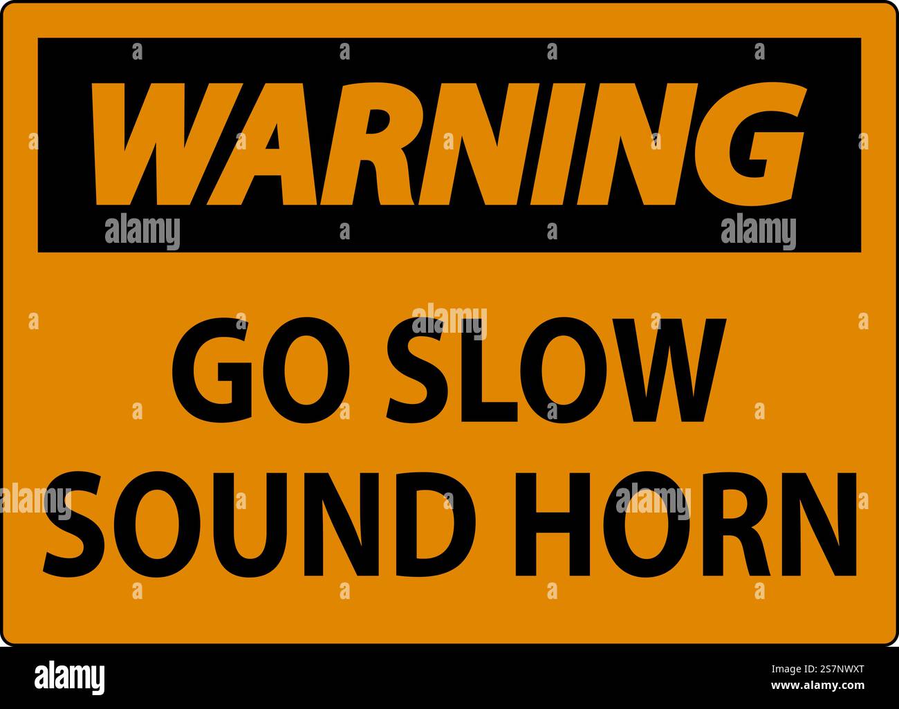 Warning Sign, Go Slow Sound Horn Sign Stock Vector Image & Art - Alamy