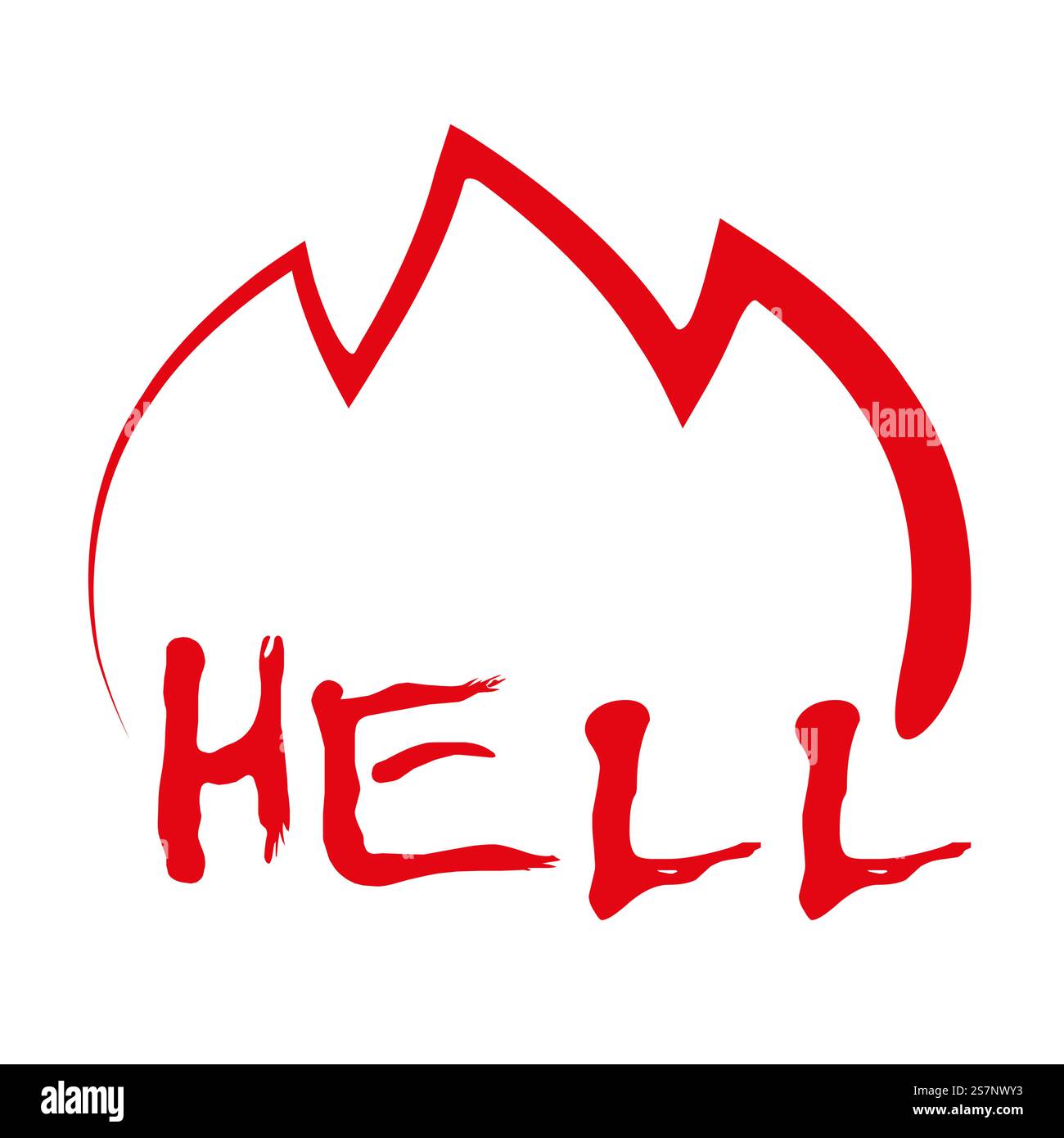 Hell fire emblem. Flat vector illustration isolated on white background ...