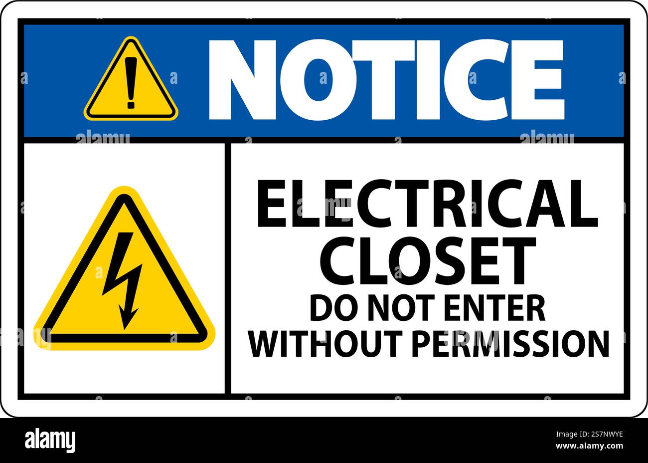 Notice Sign Electrical Closet - Do Not Enter Without Permission Stock ...