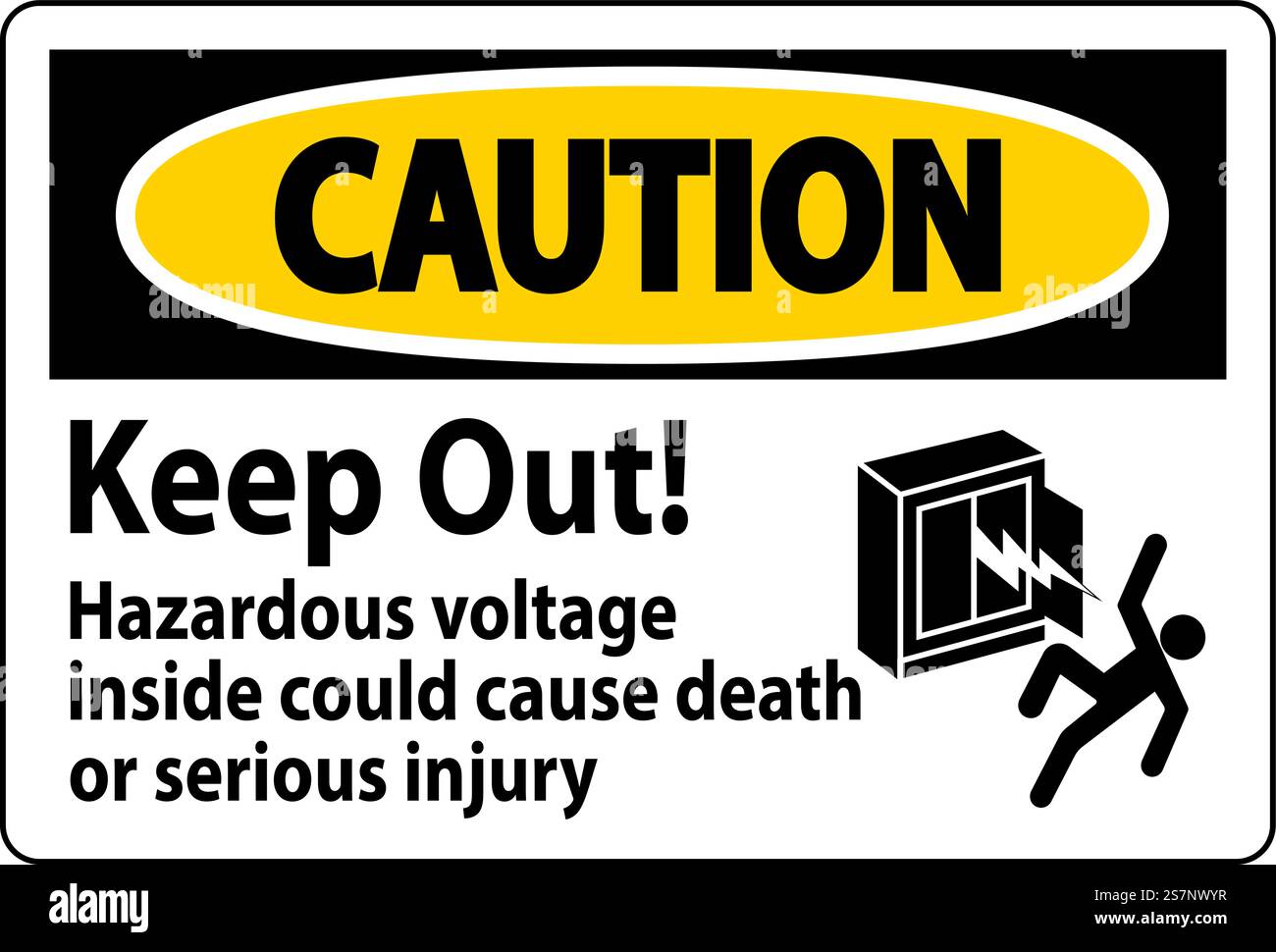 Caution Sign Keep Out Hazardous Voltage Inside, Could Cause Death Or ...