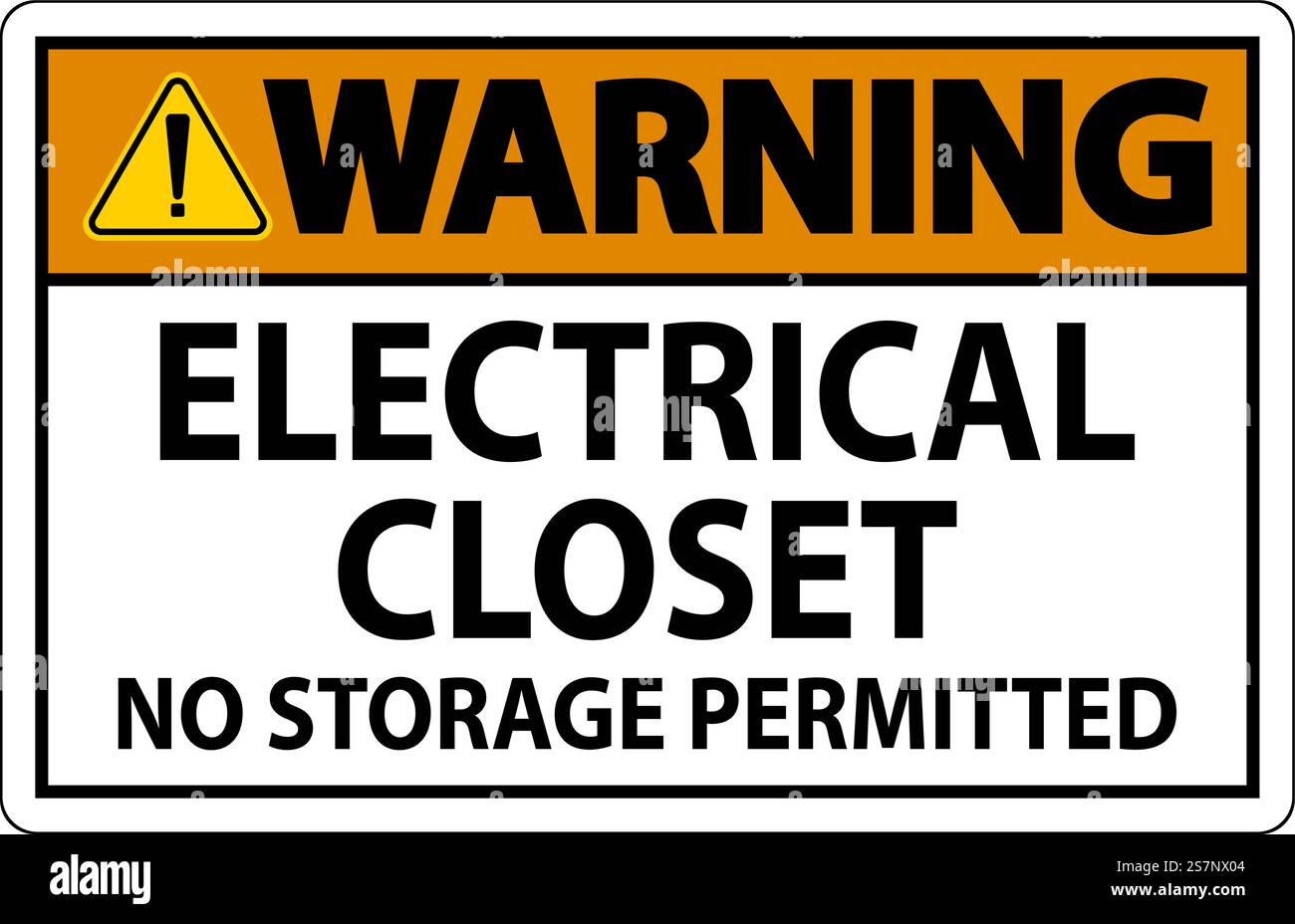 Warning Sign Electrical Closet - No Storage Permitted Stock Vector ...