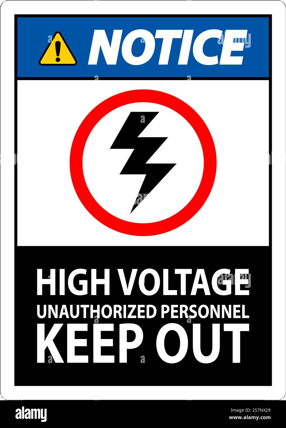 Notice Sign High Voltage Unauthorized Personnel Keep Out Stock Vector ...