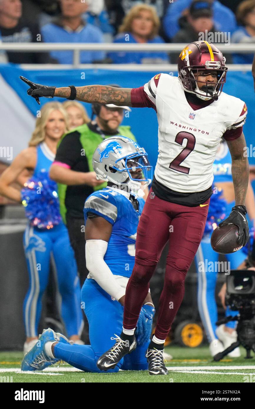 Washington Commanders Dyami Brown celebrates a reception during the ...