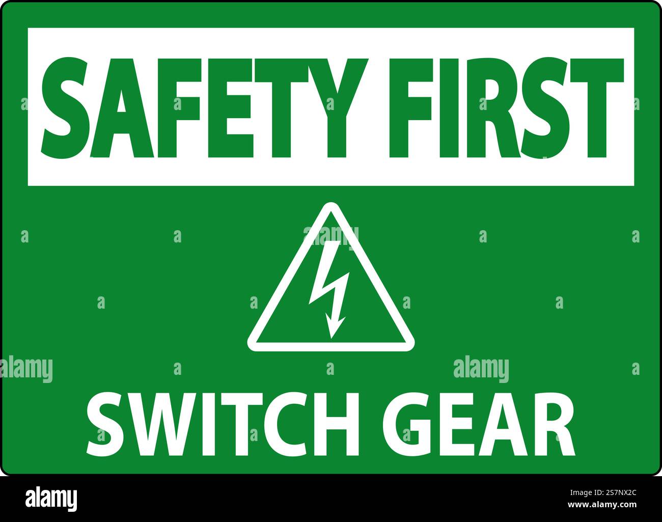 Safety First Sign, Switch Gear Sign Stock Vector Image & Art - Alamy