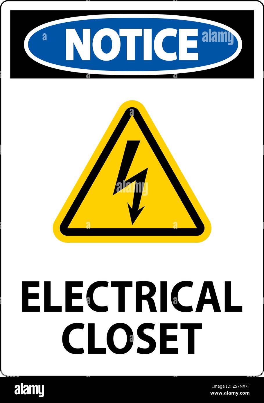 Notice Sign, Electrical Closet Sign Stock Vector Image & Art - Alamy