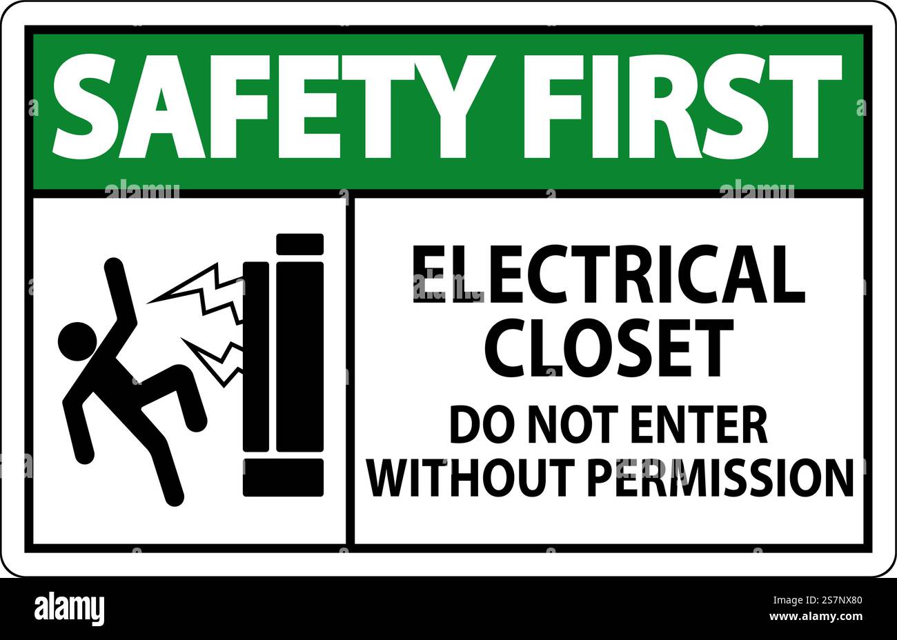Safety First Sign Electrical Closet - Do Not Enter Without Permission ...