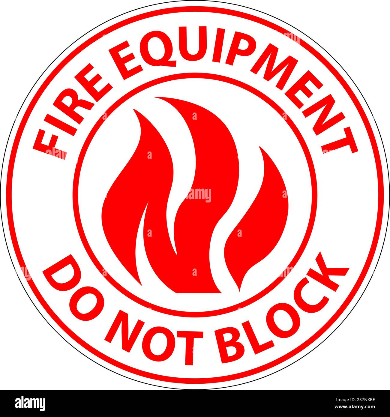 Floor Sign Fire Equipment - Do Not Block Stock Vector Image & Art - Alamy