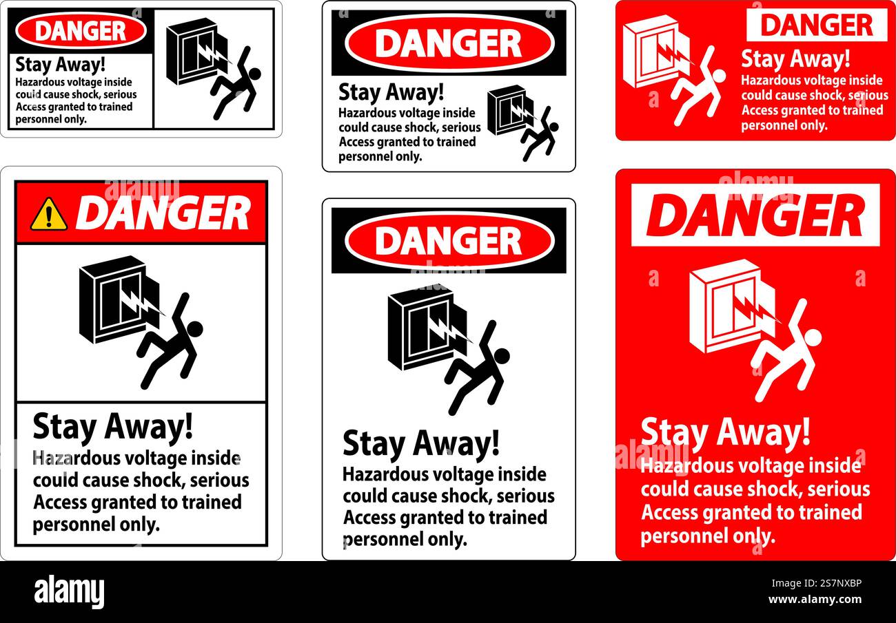 Danger Sign Stay Away! Hazardous Voltage Inside Could Cause Shock ...