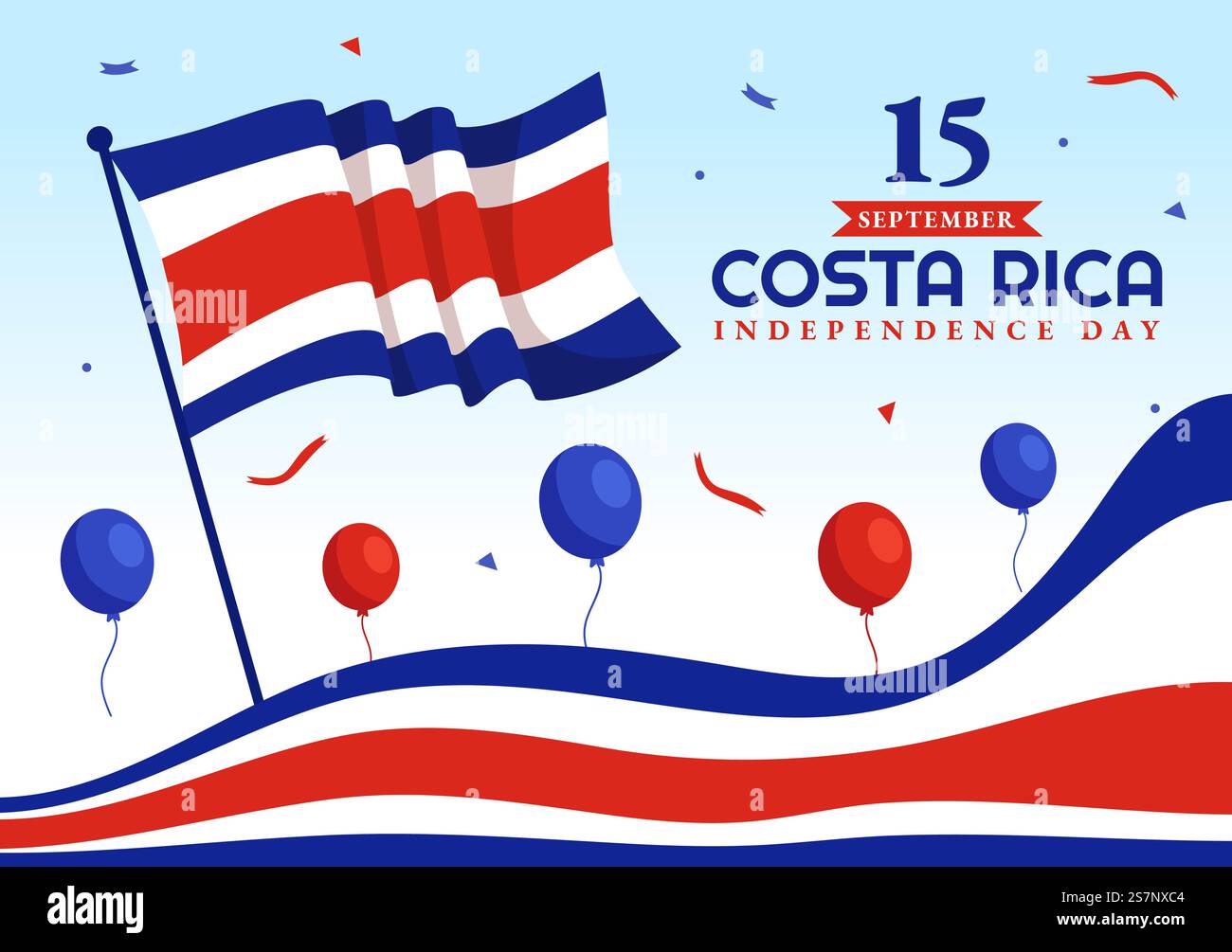 Happy Independence Day of Costa Rica Vector Illustration on September ...
