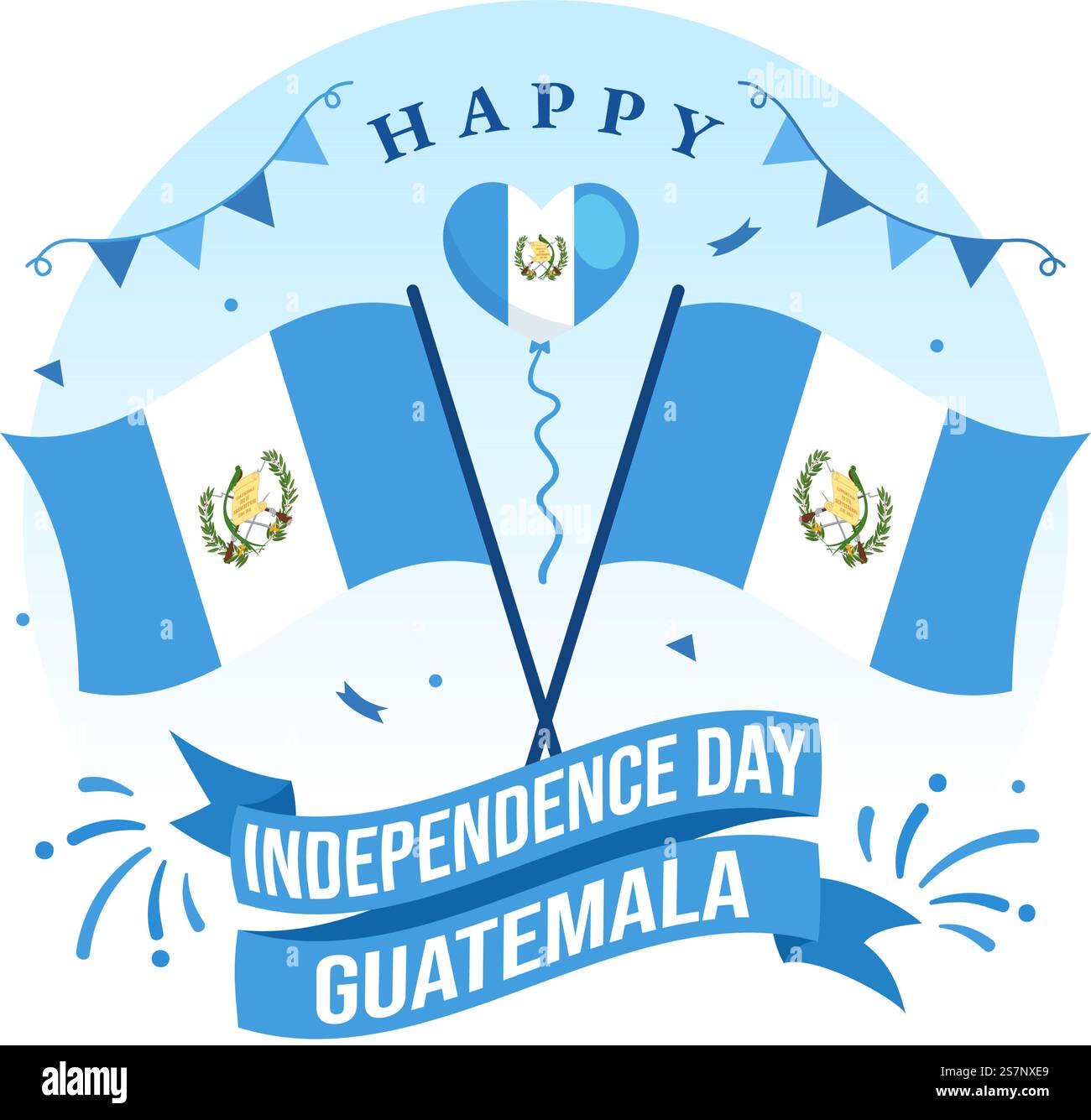 Guatemala Independence Day Vector Illustration on September 15 with ...