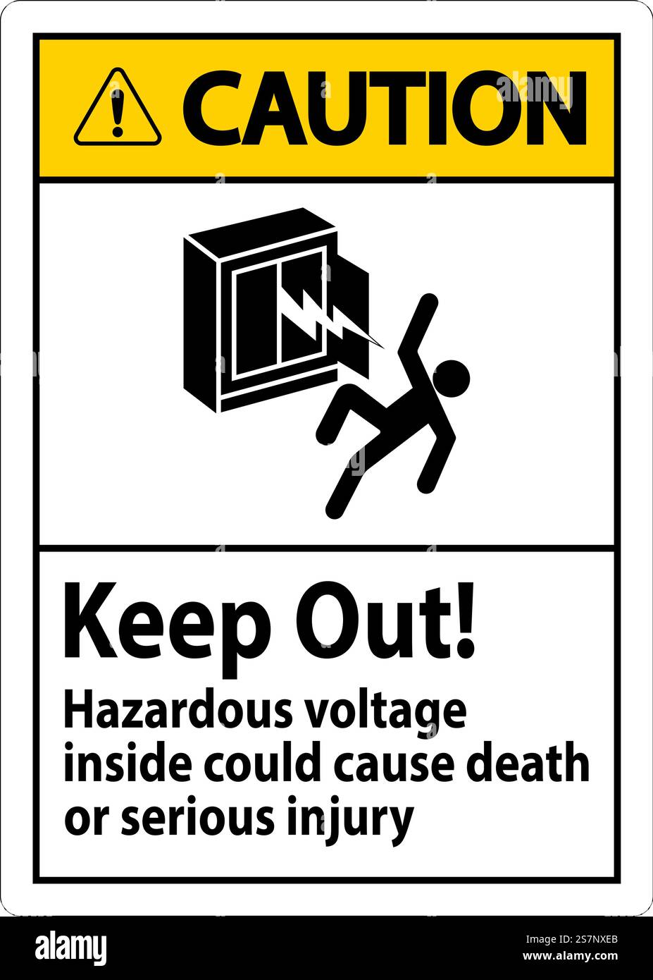 Caution Sign Keep Out Hazardous Voltage Inside, Could Cause Death Or ...