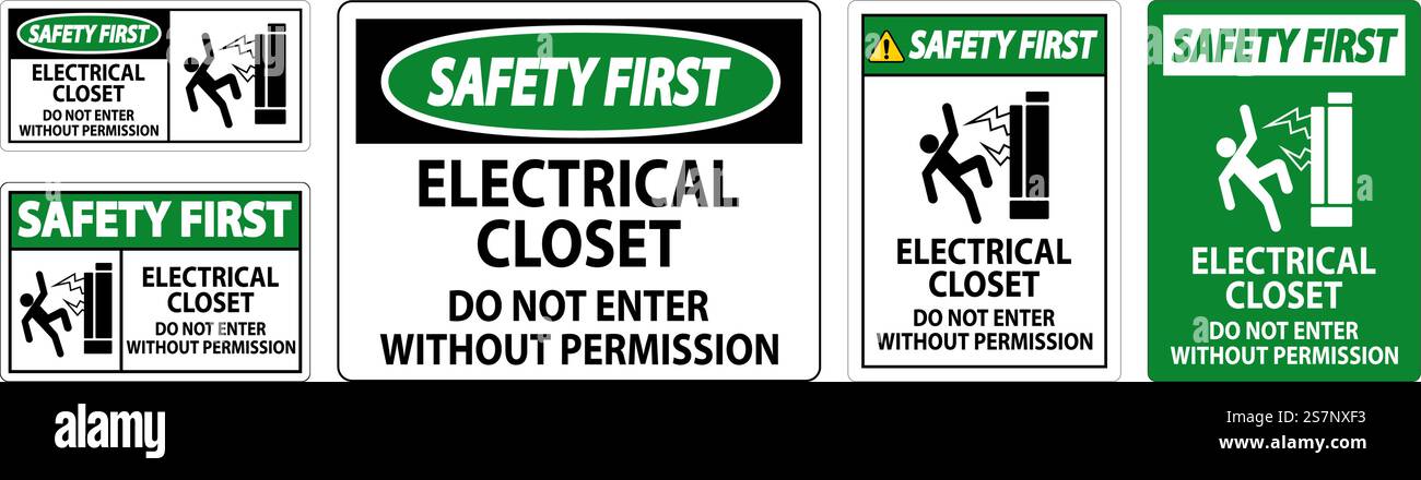 Safety First Sign Electrical Closet - Do Not Enter Without Permission ...