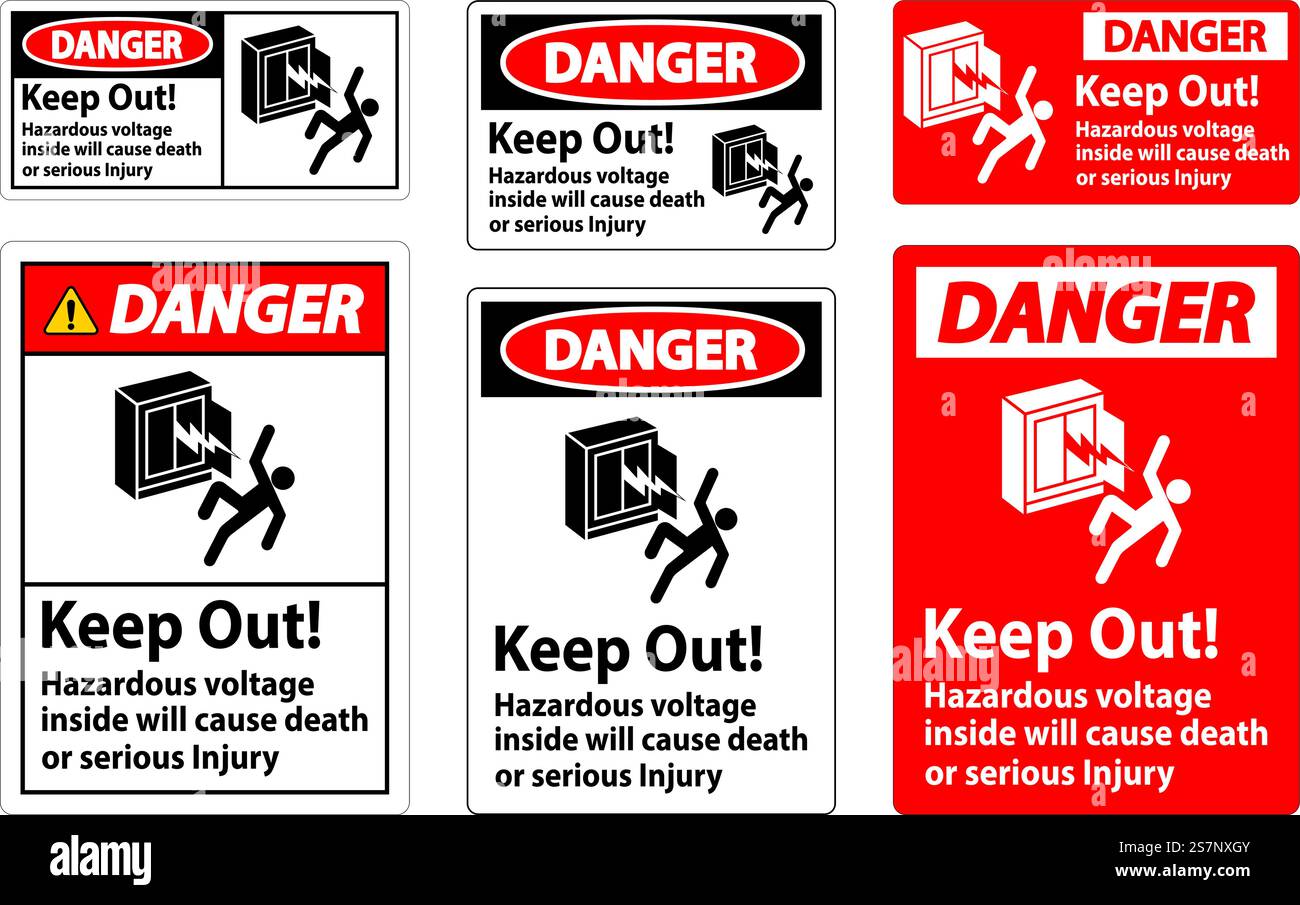 Danger Sign Keep Out! Hazardous Voltage Inside, Will Cause Death Or ...