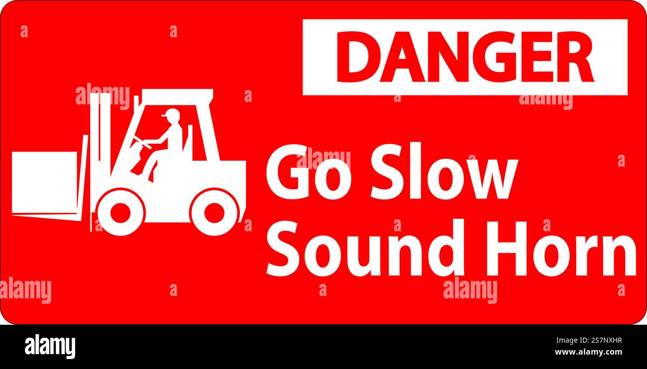 Caution Sign, Go Slow Sound Horn Sign Stock Vector Image & Art - Alamy