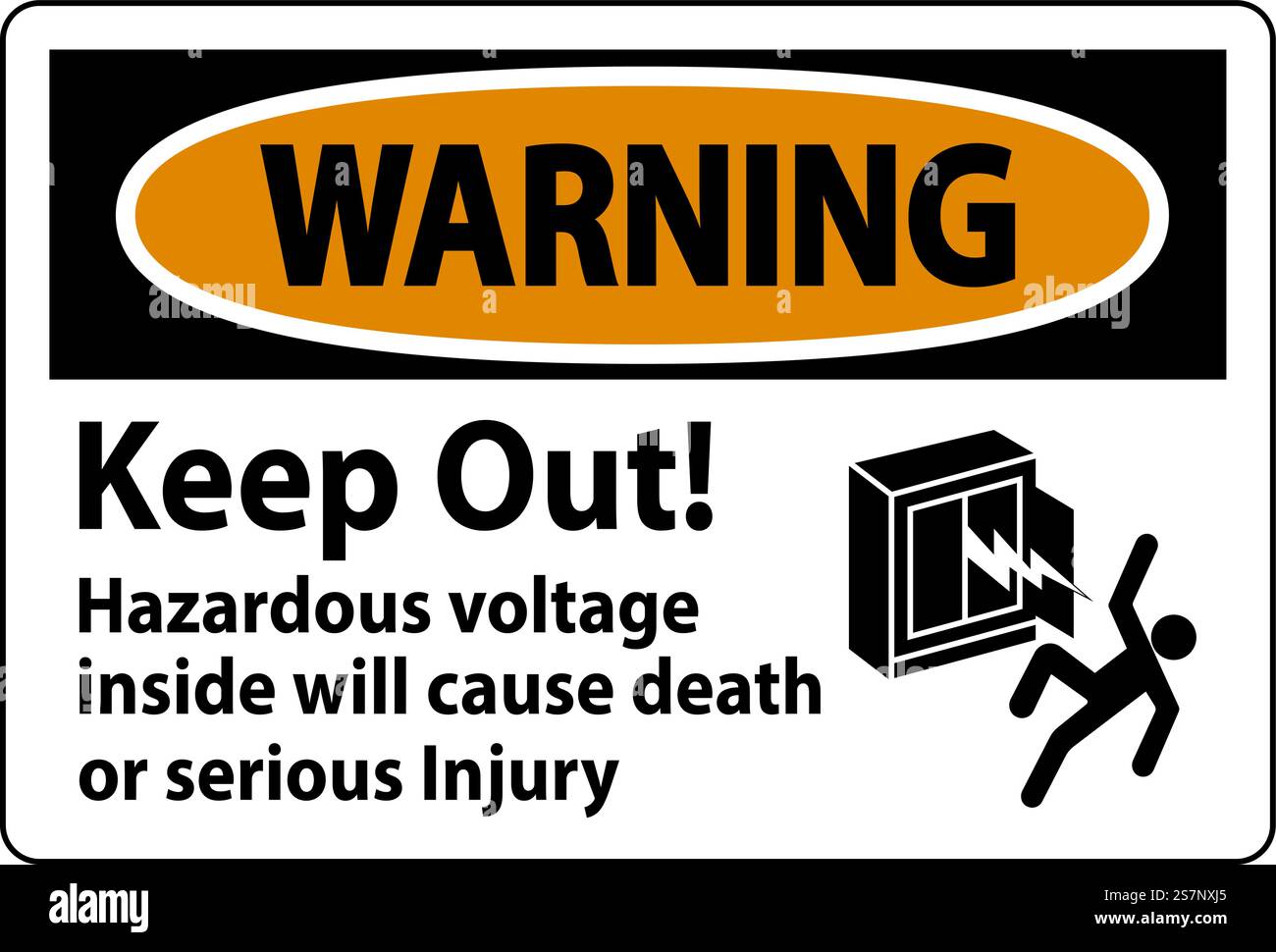 Warning Sign Keep Out! Hazardous Voltage Inside, Will Cause Death Or ...