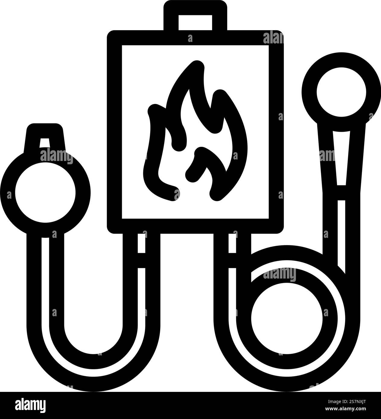 water heater gas service line icon vector. water heater gas service ...