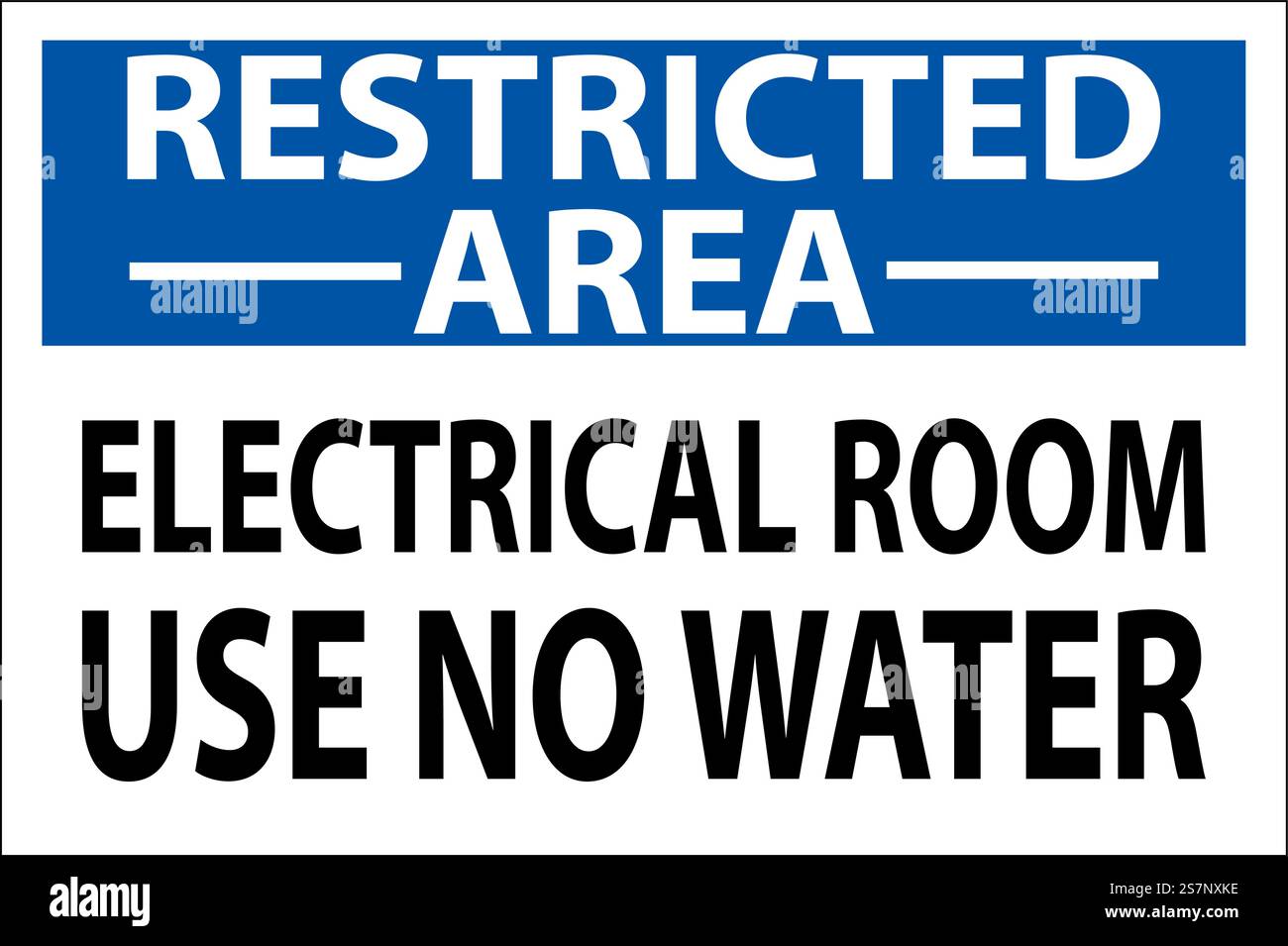 Restricted Area Sign Notice Electrical Room Use No Water Stock Vector ...