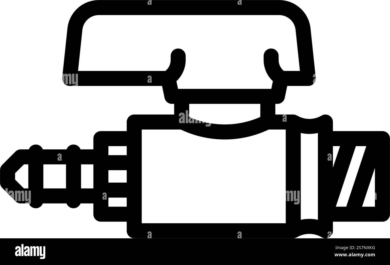 valve gas service line icon vector. valve gas service sign. isolated ...