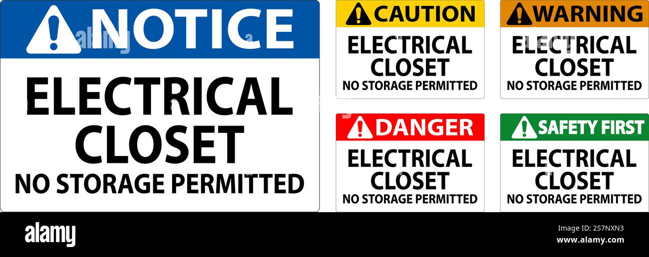 Notice Sign Electrical Closet - No Storage Permitted Stock Vector Image ...
