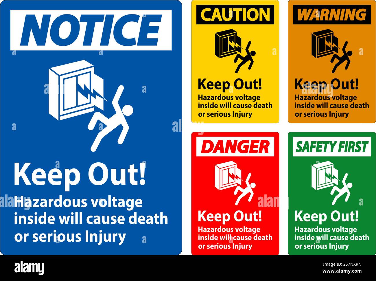 Danger Sign Keep Out! Hazardous Voltage Inside, Will Cause Death Or ...