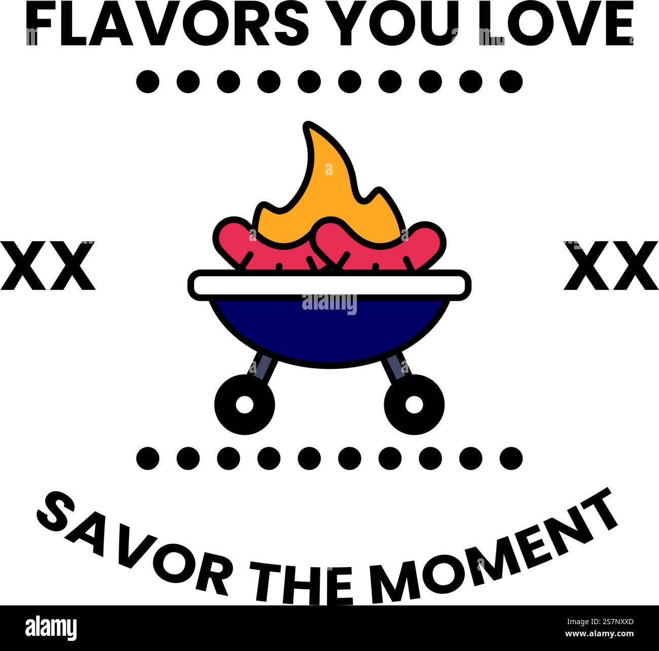 A sign for a barbecue with a grill and two hot dogs Stock Vector Image ...