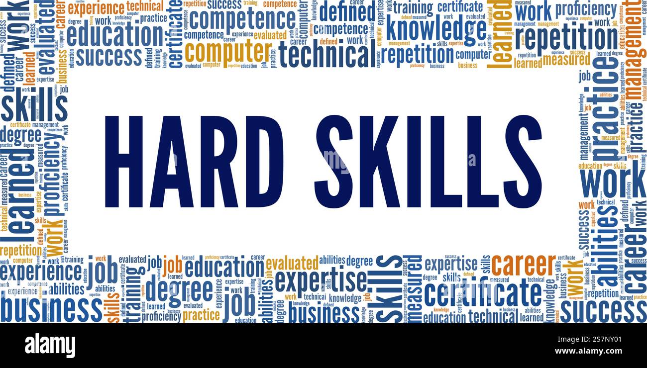 Hard Skills conceptual vector illustration word cloud isolated on white ...